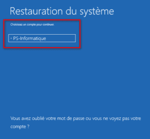 Restaurer Windows 10 avec un point de restauration système