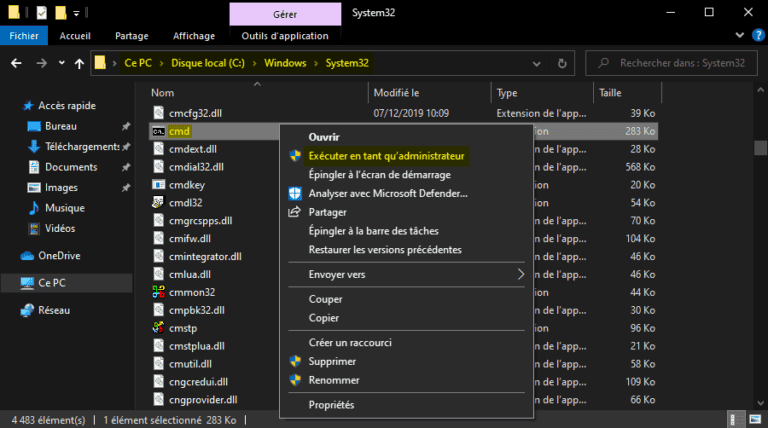 Comment ouvrir une Invite de commandes sur Windows 10