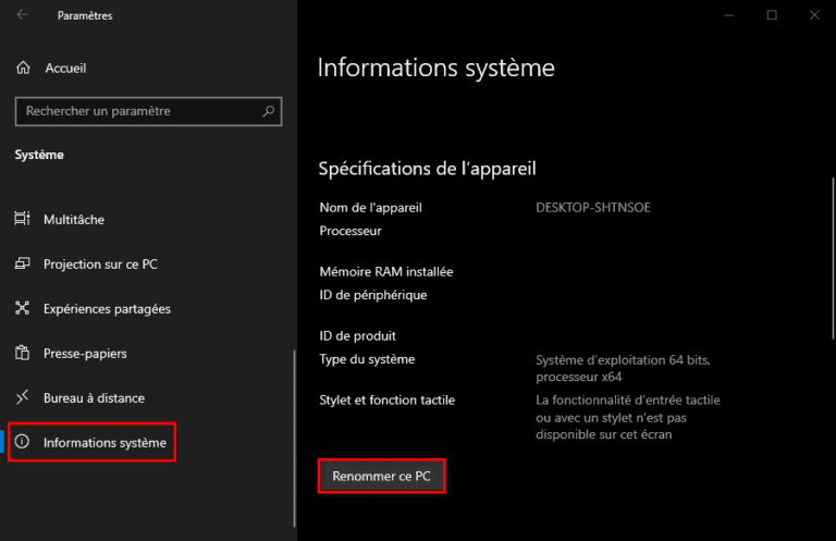 Changer le nom de votre ordinateur sous Windows 10