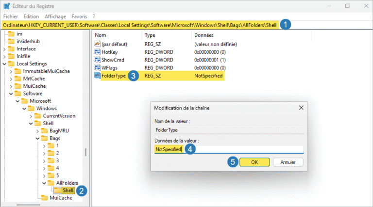Windows 11 : désactiver la découverte du contenu des dossiers